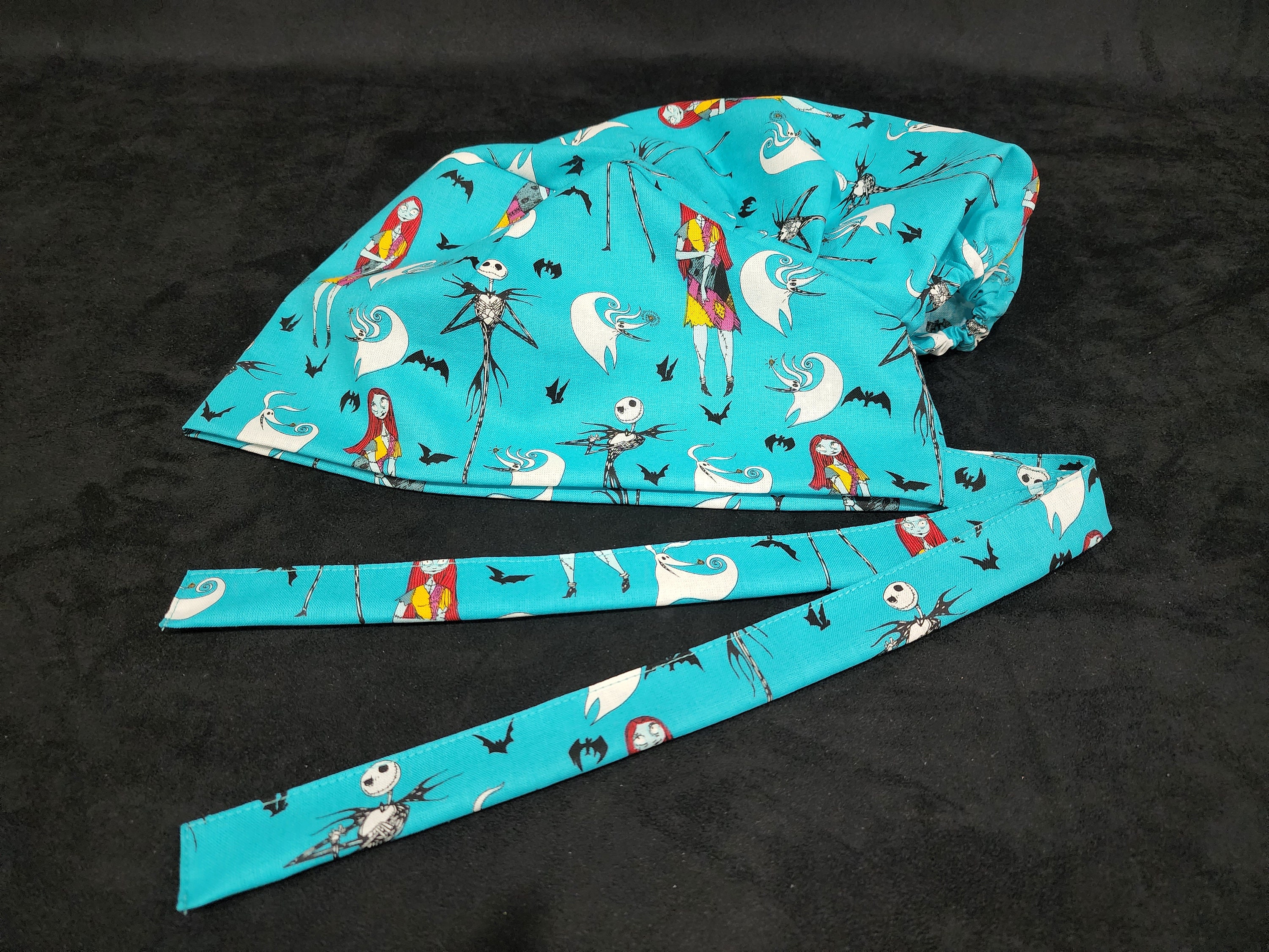 Jack and Sally With Zero Scrub Cap With Toggle Strap Tie - Etsy
