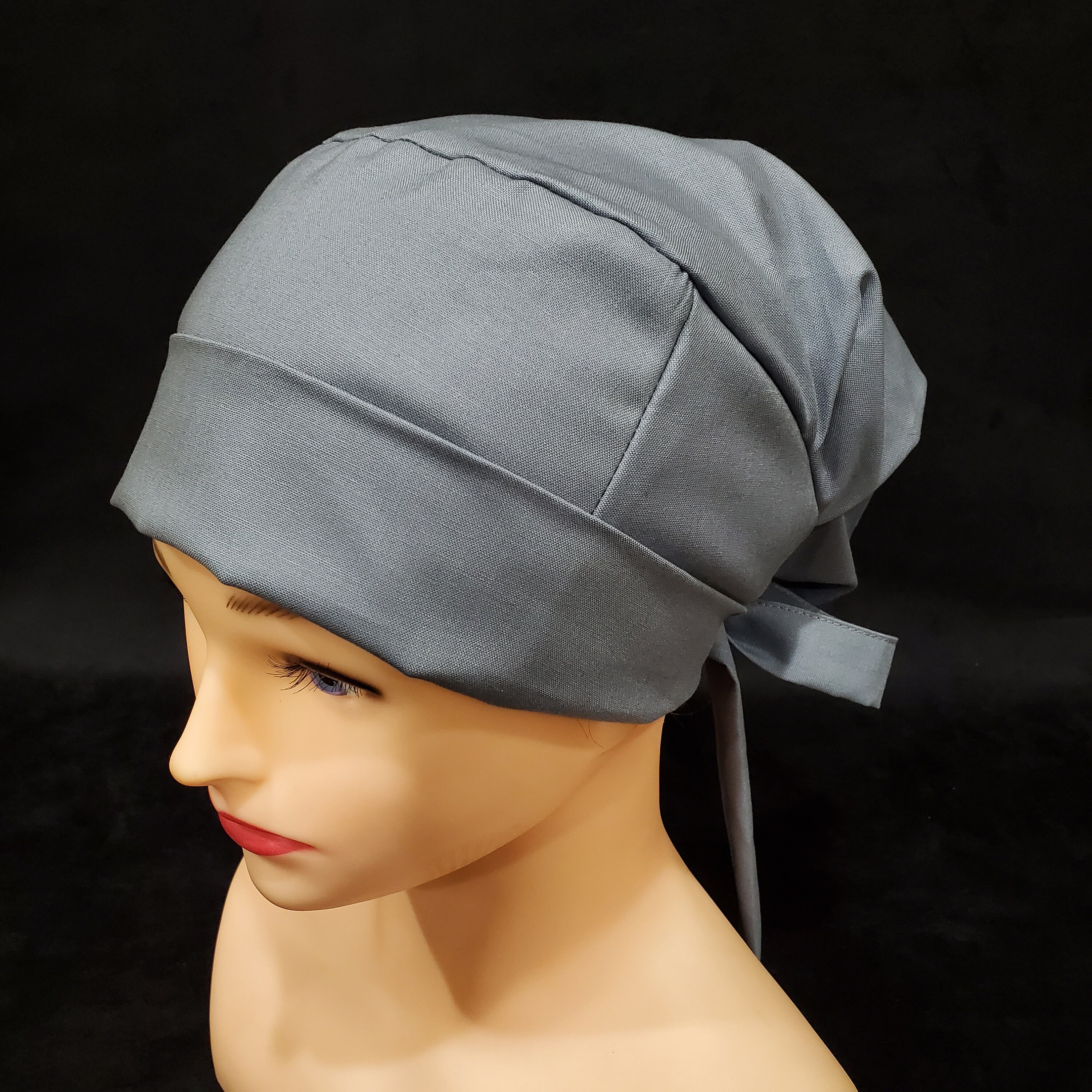 Solid Gray Scrub Cap With Toggle Strap Tie Comfortable Fit - Etsy