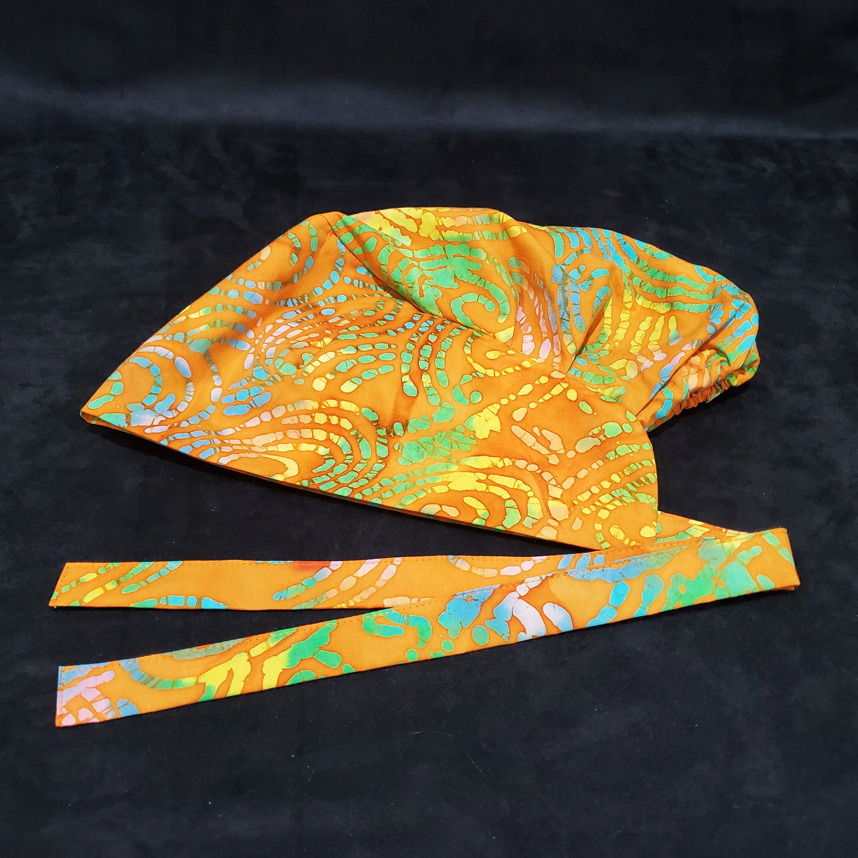 Circle Dotted Line Batik Scrub Cap With Toggle Strap Tie | Etsy