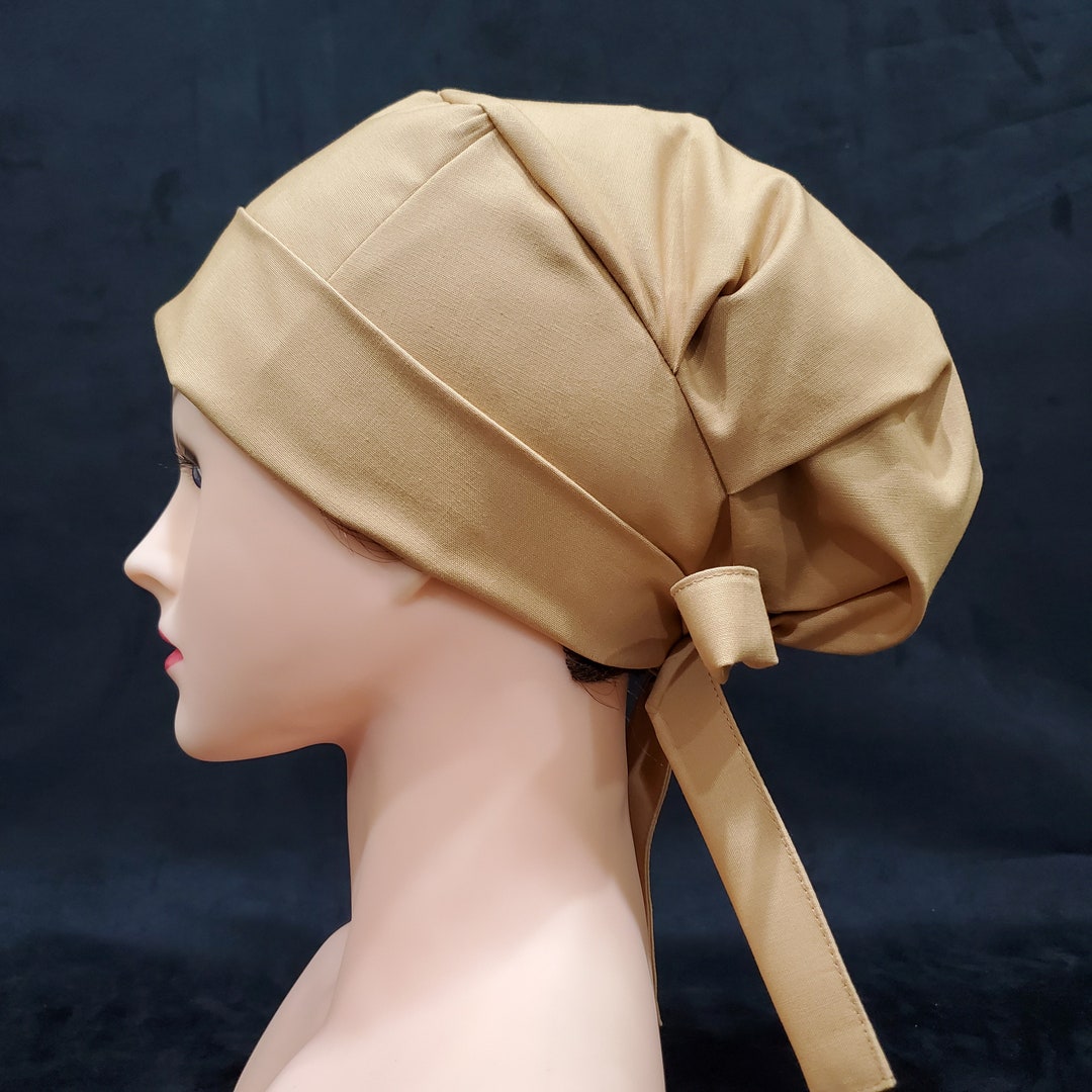 Solid Beige Scrub Cap With Toggle Strap Tie Comfortable Fit - Etsy