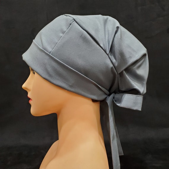 Solid Gray Scrub Cap With Toggle Strap Tie Comfortable Fit | Etsy