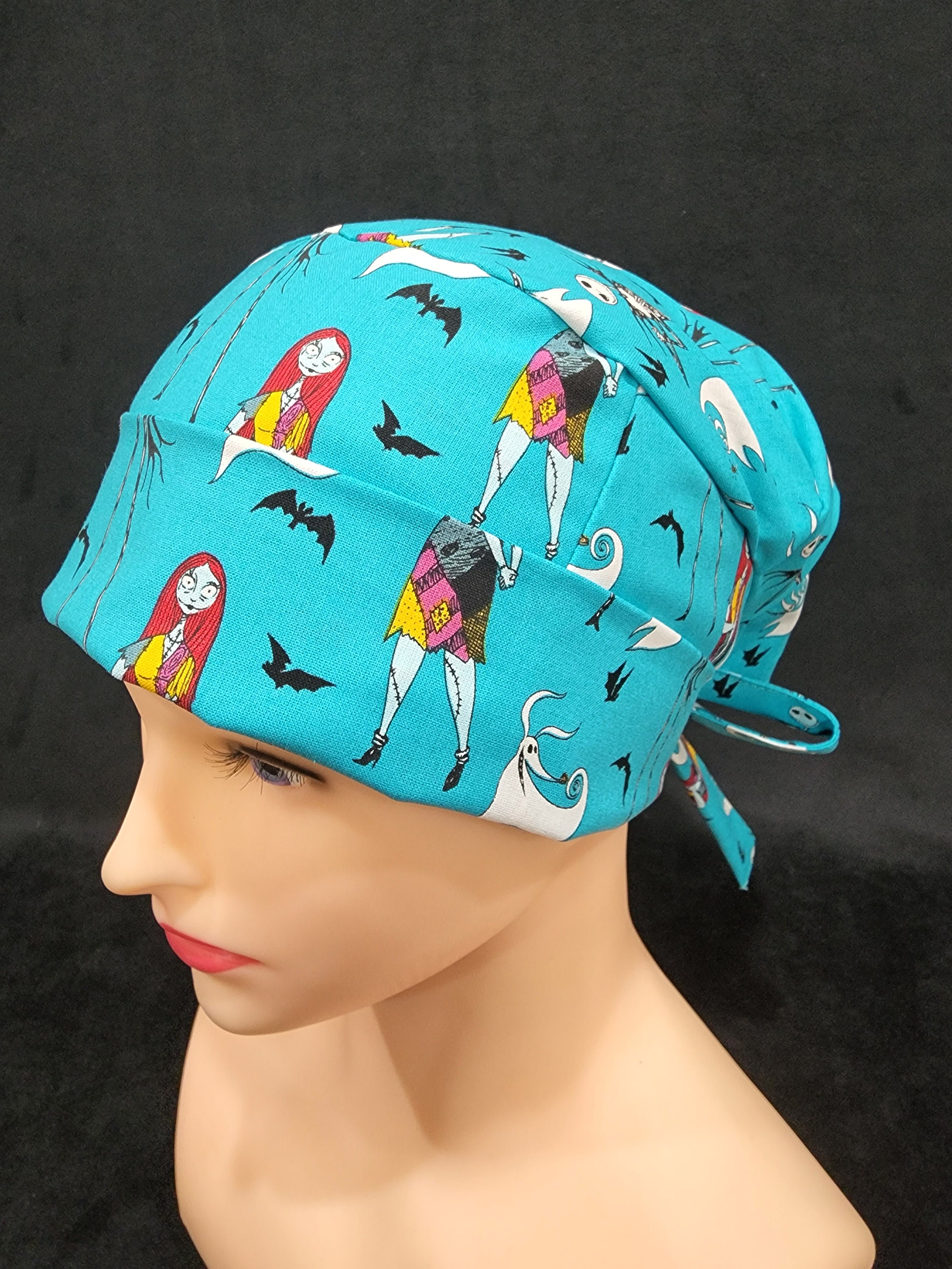 Jack and Sally With Zero Scrub Cap With Toggle Strap Tie - Etsy