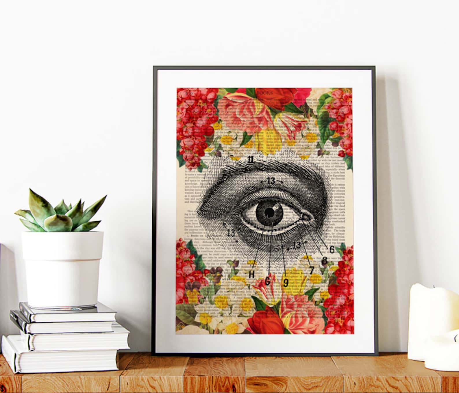 Eye Anatomy Print with flowers Great as a gift for | Etsy