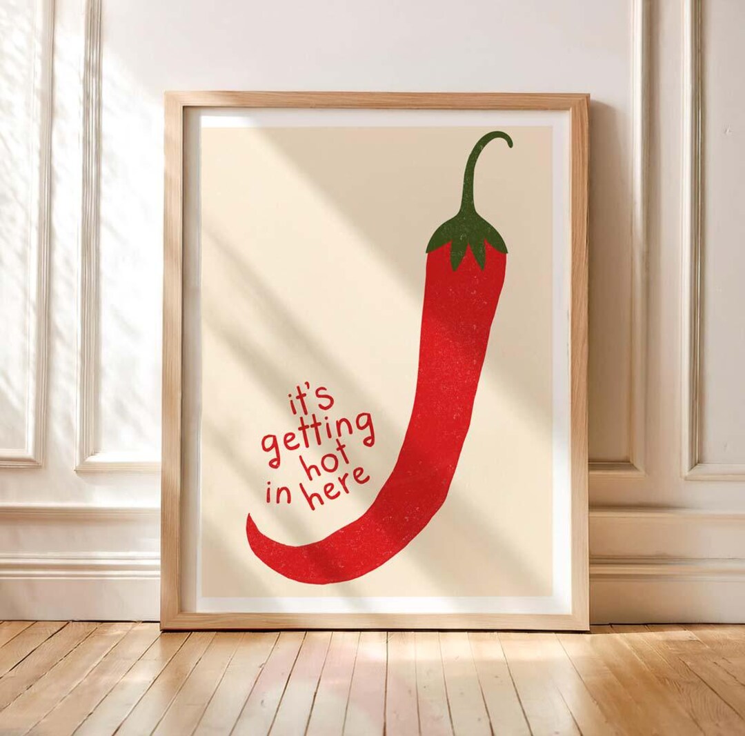 Hot Chili Print, Chili Art, Minimalist Chili Poster, Culinary Wall ...