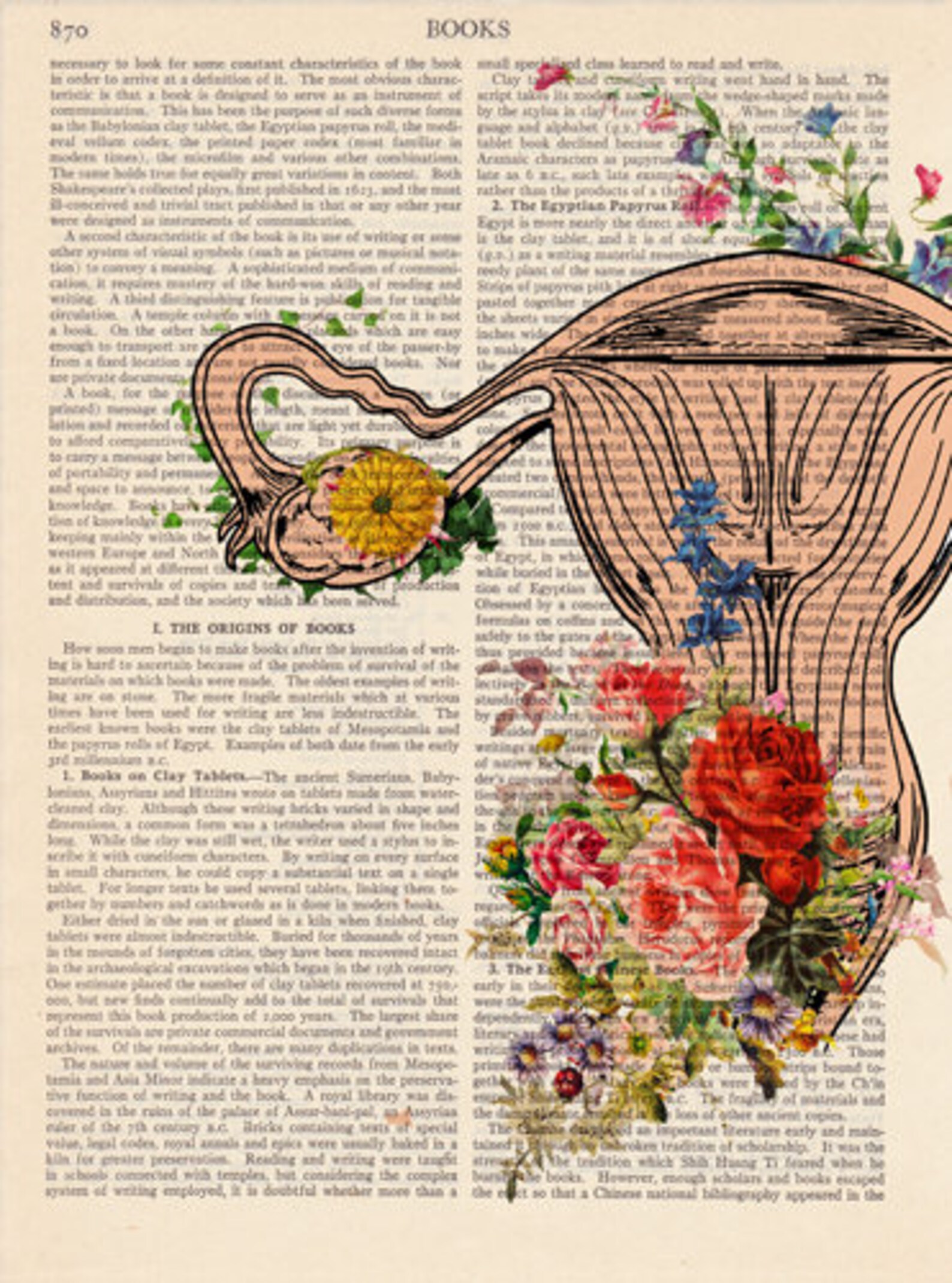 Uterus Print, Medical Art, Reproductive System Illustration, Obgyn Gift ...