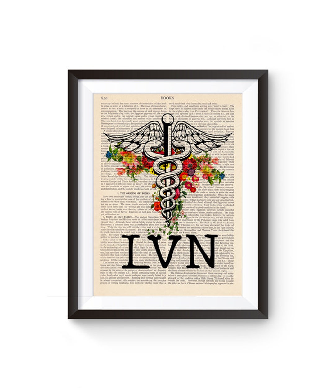 Licensed Vocational Nurse Print, LVN Caduceus, Nurse Graduation, LVN ...