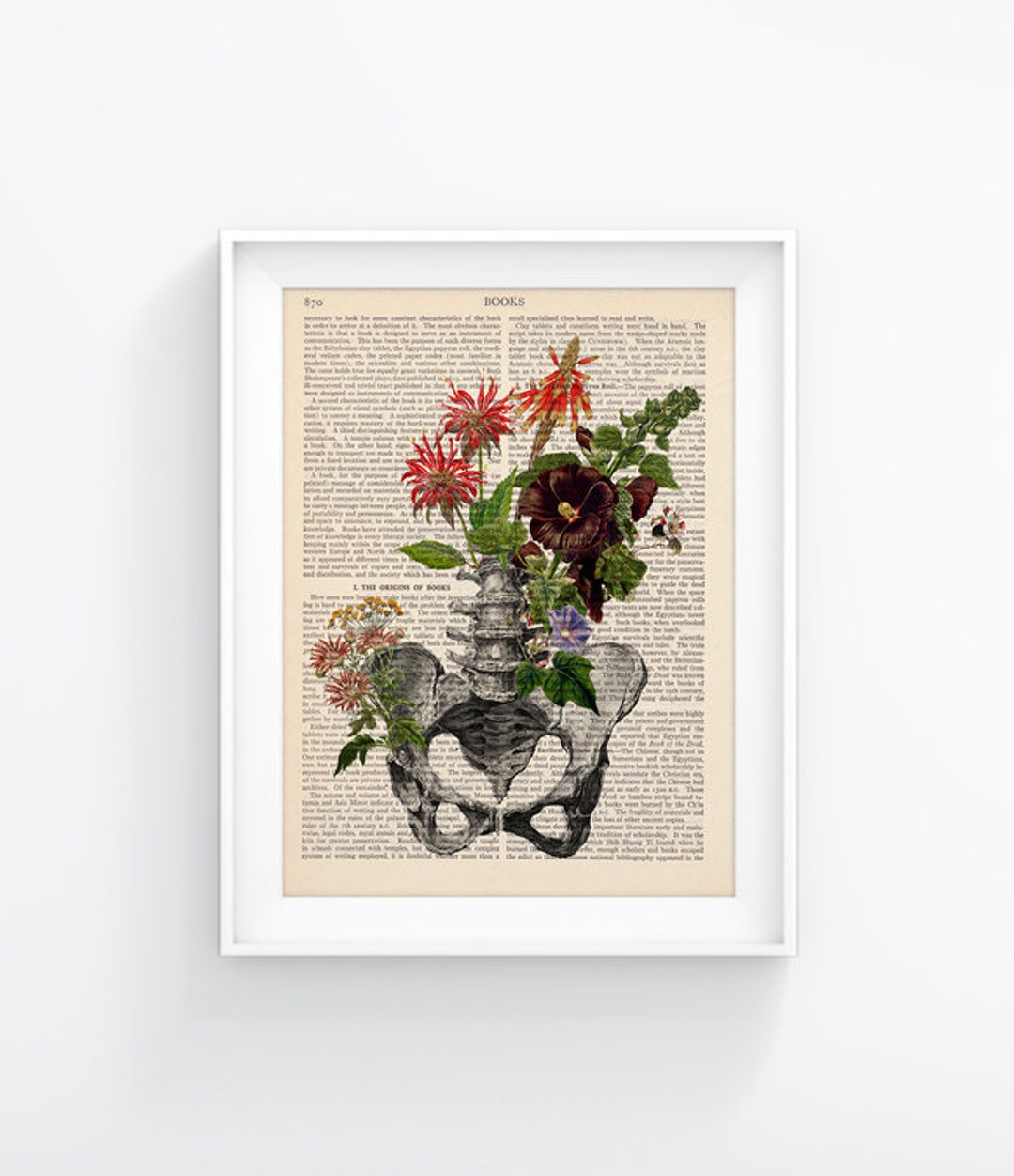 Anatomy Poster Upcycled Page Book Print Vintage Illustration Print Wall ...