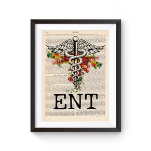 ENT Doctor Illustration, Ear Nose and Throat Doctor Gift, Office Decor ...
