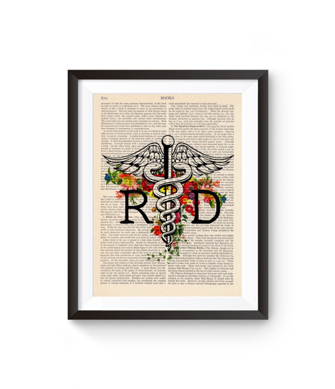 Registered Dietitian Print, Dietitian Graduation Gift, Caduceus ...