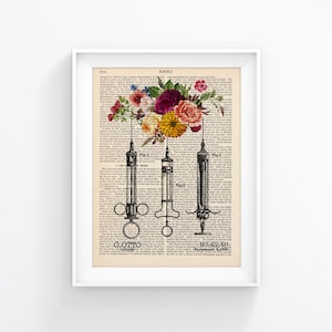 Syringe Print, Medical Art, Nurse Graduation Gift, Nursing School ...