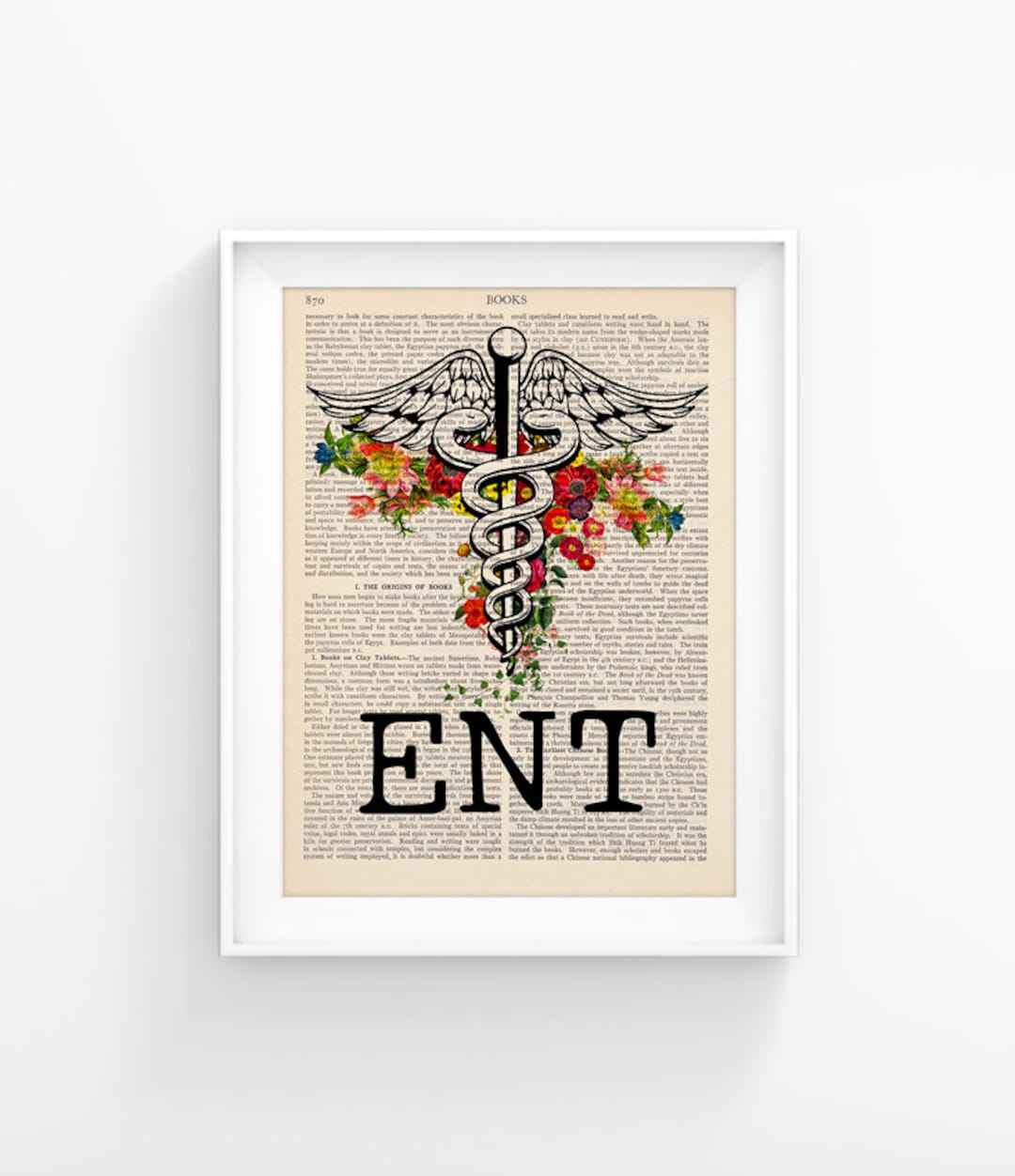 ENT Doctor Illustration, Ear Nose and Throat Doctor Gift, Office Decor ...