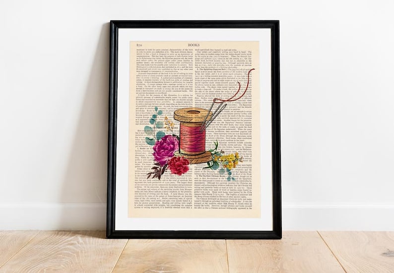 Needle and Thread Spool Print Sewing Gift Sewing Print - Etsy