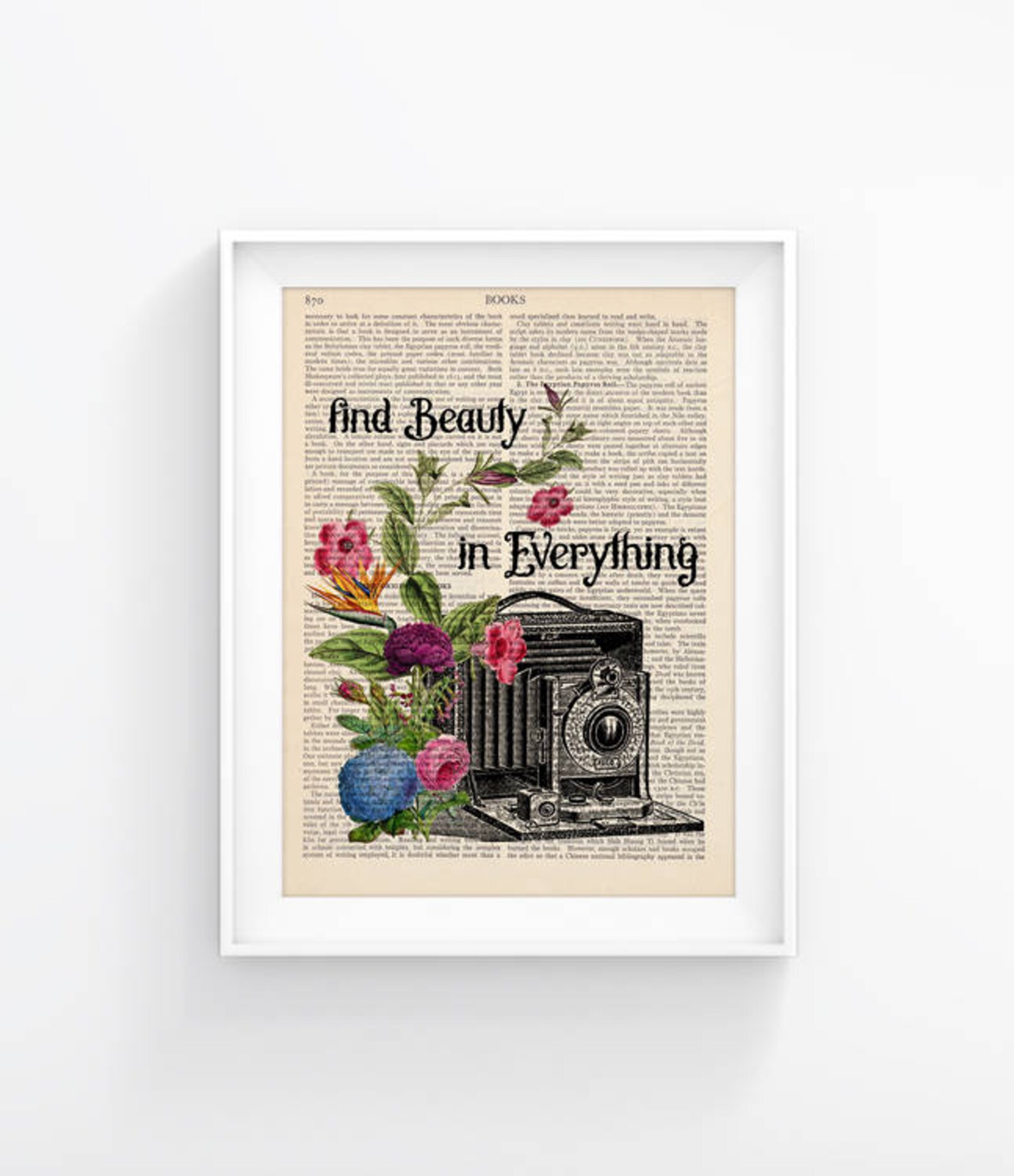 Vintage Camera Poster Vintage Illustration / Flowers Roses / - Etsy