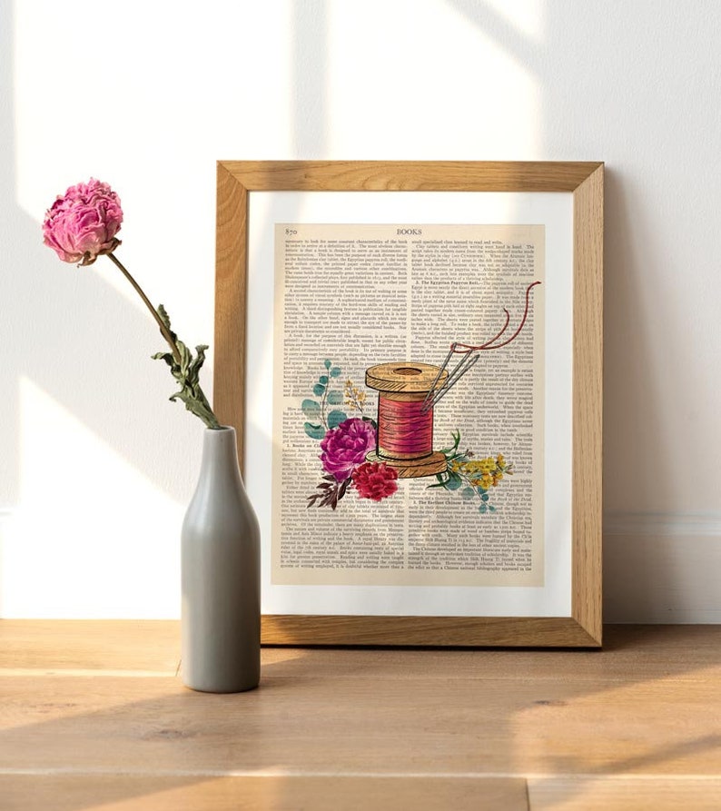Needle and Thread Spool Print Sewing Gift Sewing Print - Etsy