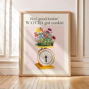 Retro Kitchen Scale Print, Kitchen Appliance Art, Kitchen Decor ...
