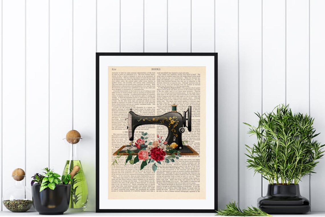 Sewing Machine Print Craft Room Art Gift for Seamstress - Etsy