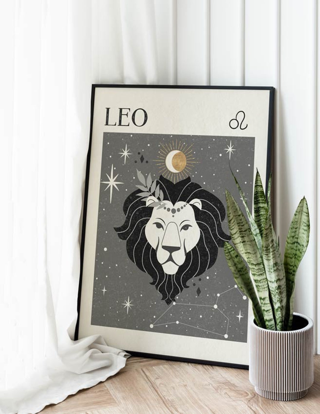 Leo Zodiac Art Print Astrology Art for Leo Star Sign Zodiac Sign Leo ...