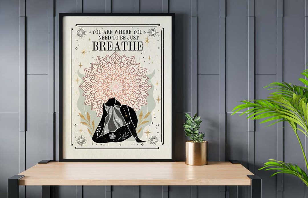 Breathe, Mindfulness Zen, Wall Art Print, Neutral Decor, Postivity ...