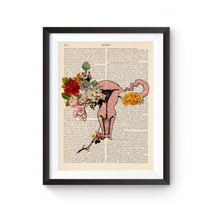 Uterus Print, Female Reproductive System, Pregnancy Gift, Uterus ...