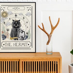 The Hermit Tarot Card Print, Mystical Art Print, Neutral Decor ...