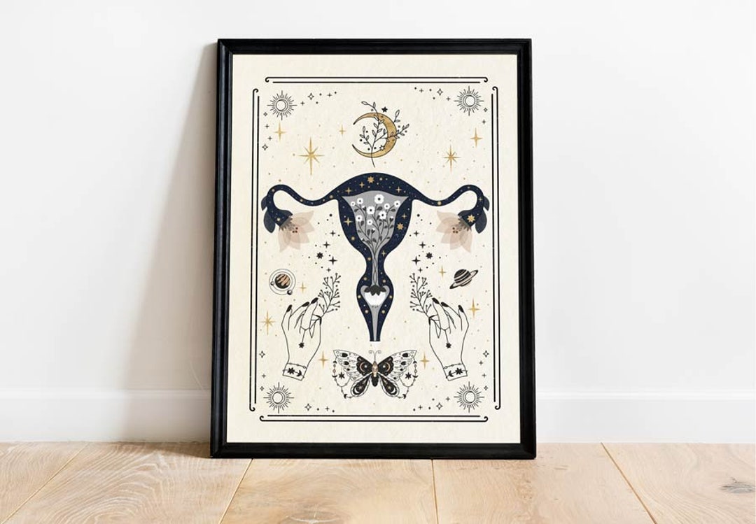 Uterus Print, Pregnancy Gift, Ovaries Art, Women Gift, Female ...