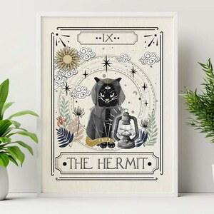 The Hermit Tarot Card Print, Mystical Art Print, Neutral Decor ...