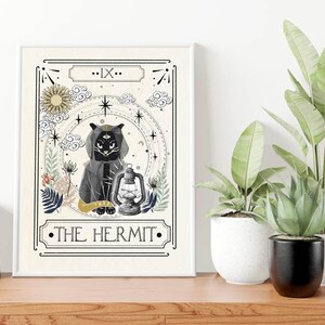 The Hermit Tarot Card Print, Mystical Art Print, Neutral Decor ...
