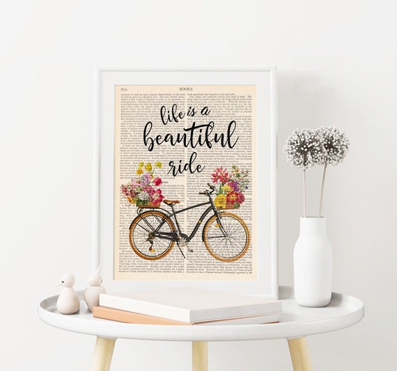 Vintage Fietskunst Vintage Fiets Afdrukbare Groene Fiets Print