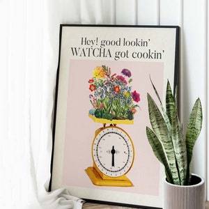 Retro Kitchen Scale Print, Kitchen Appliance Art, Kitchen Decor ...