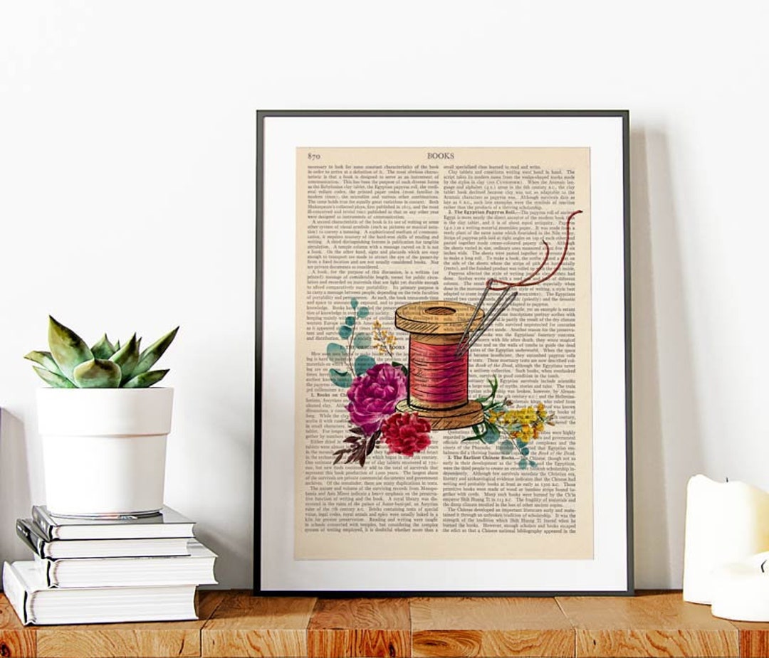 Needle and Thread Spool Print, Sewing Gift, Sewing Print, Seamstress ...