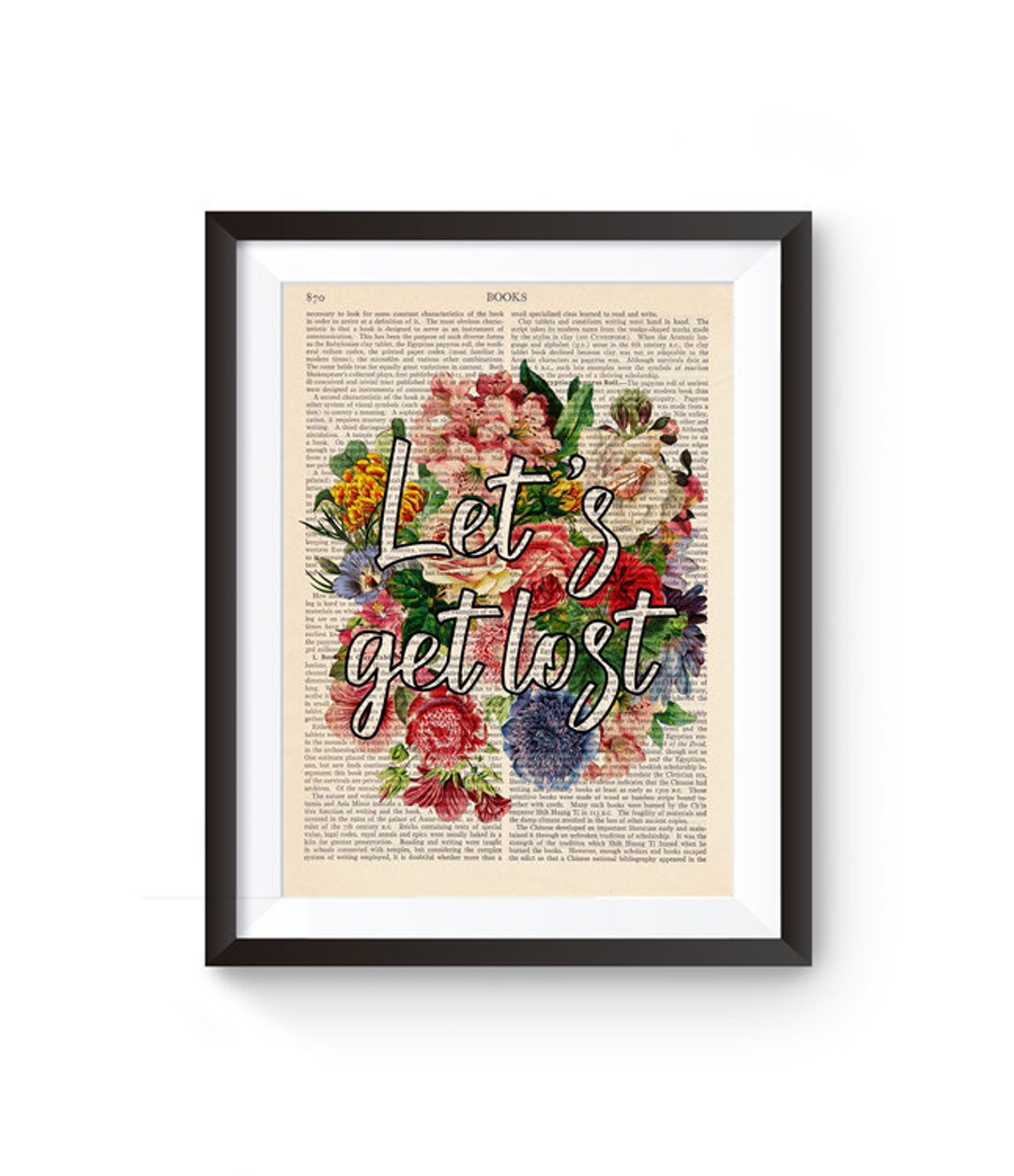 Positive Quote Print, Let's Get Lost, Inspirational Art, Motivational ...