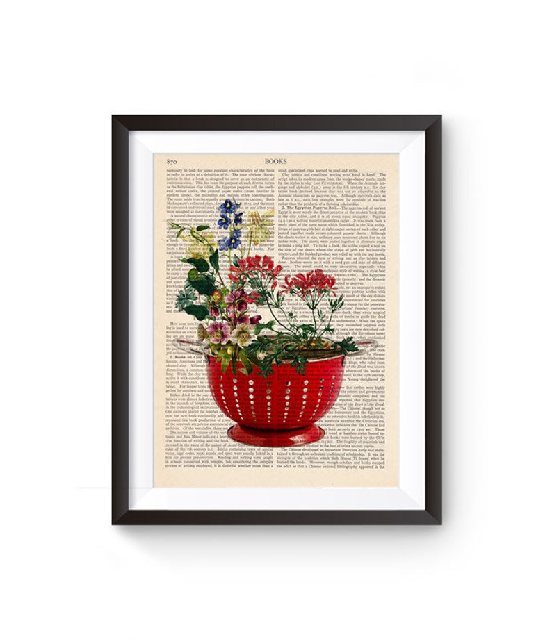 Red Sieve Strainer Print Retro Kitchen Decorative Art - Etsy