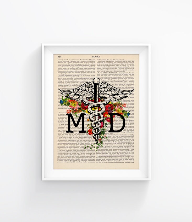 MD Doctor Caduceus Illustration Medical Symbolmedical - Etsy