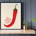 Hot Chili Print, Chili Art, Minimalist Chili Poster, Culinary Wall ...