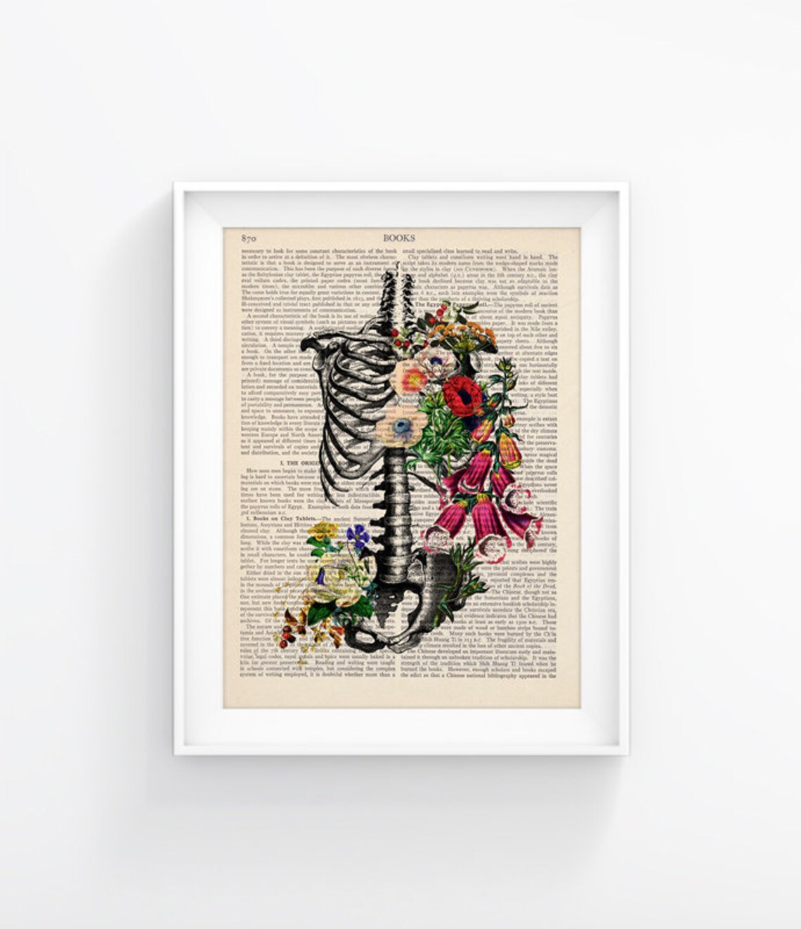 Anatomy Print Medical Poster Vintage Illustration Flowers - Etsy