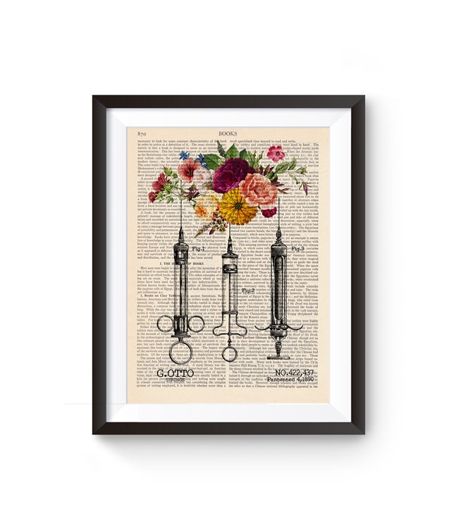 Syringe Print Medical Art Nurse Graduation Gift Nursing - Etsy