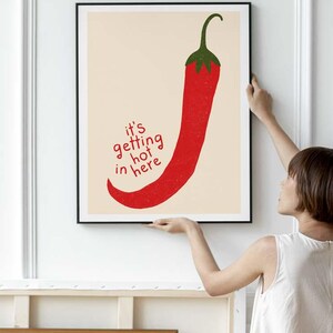 Hot Chili Print, Chili Art, Minimalist Chili Poster, Culinary Wall ...