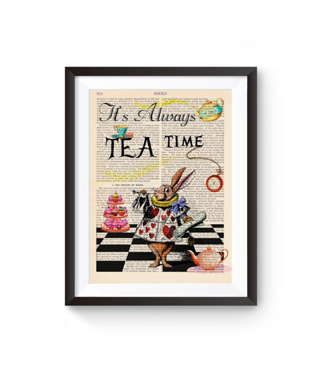 Alice in Wonderland Print, Best Friend Gift, It's Always Tea Time Alice ...