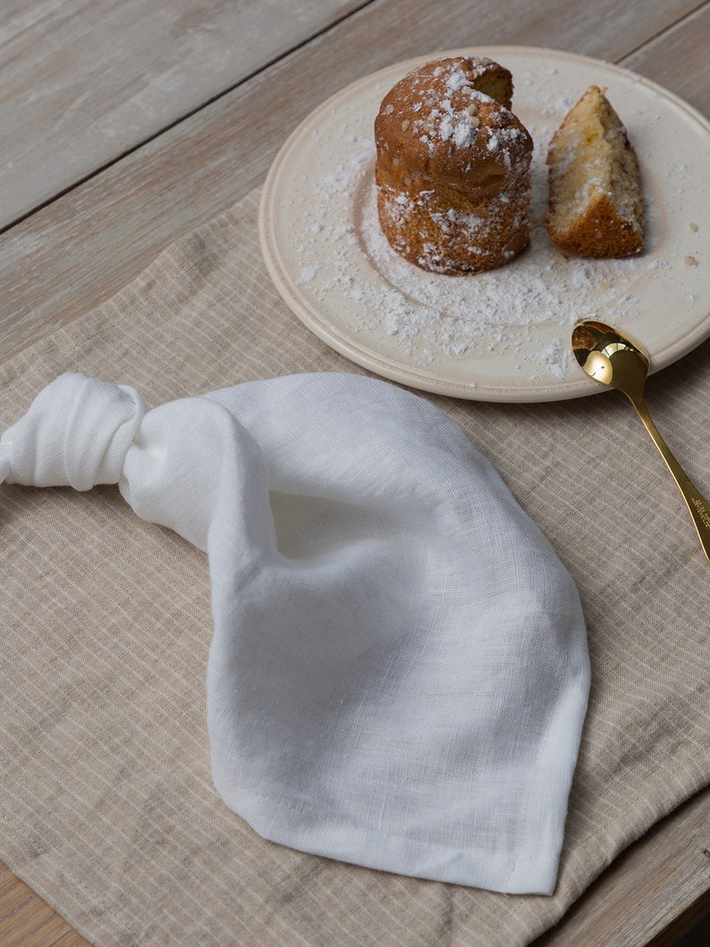 Washed Linen Napkins, Set of 4-6-8 Washed Linen Napkins in Dark Grey ...