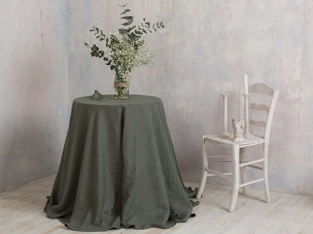Linen Tablecloth-round Linen Tablecloth-extra Large Round Tablecloth in ...