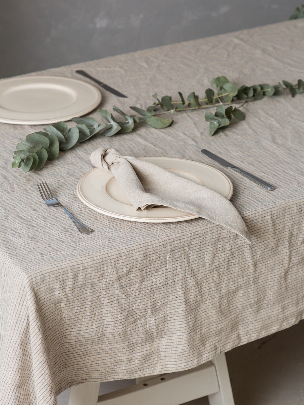Linen tablecloth-Table linens-Washed Linen tablecloth in Natural color ... Linen tablecloth-Table linens-Washed Linen tablecloth in Natural color ...