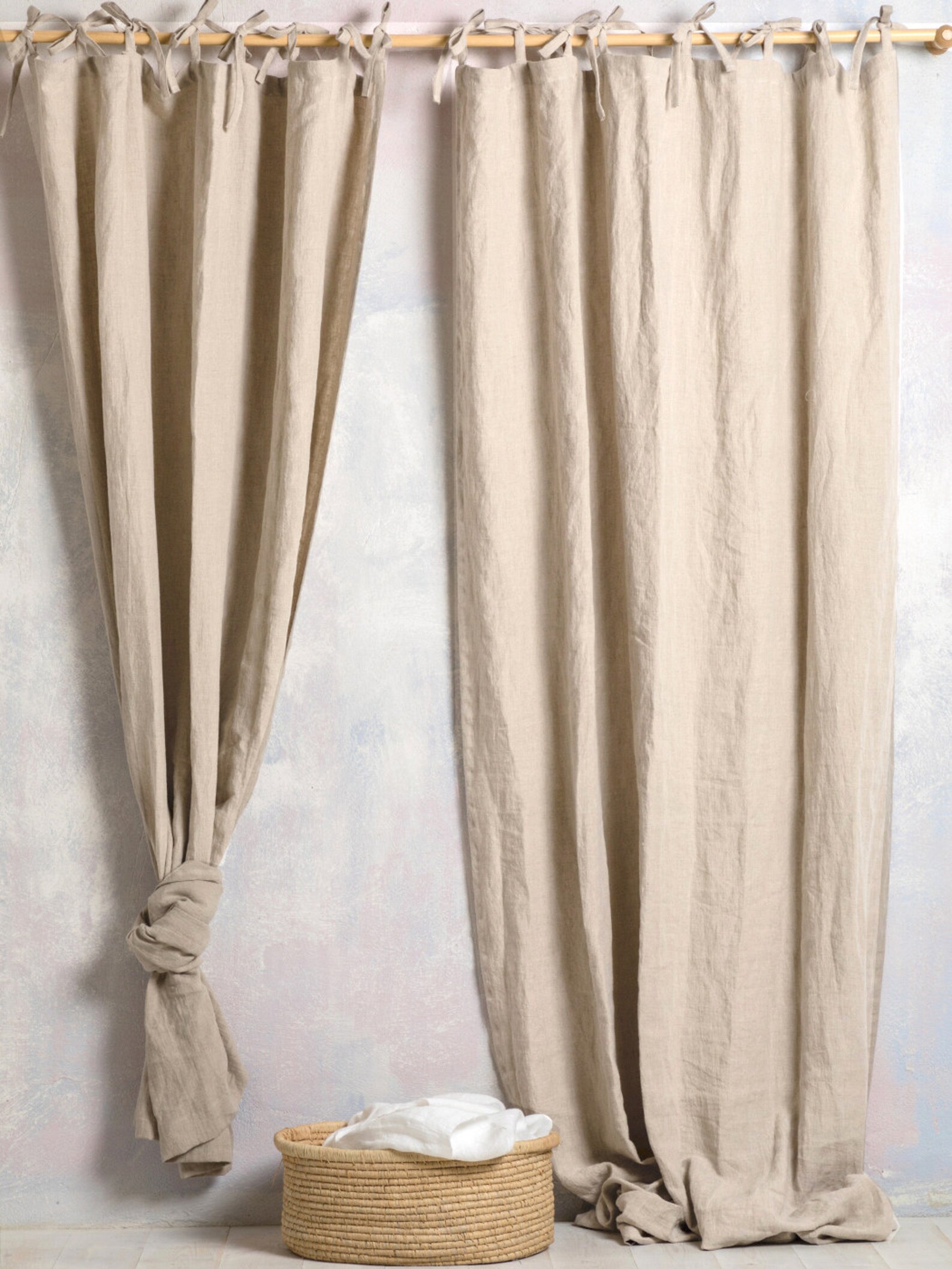 Linen Curtain Panel-linen Curtain Drape-linen Drape in Natural | Etsy