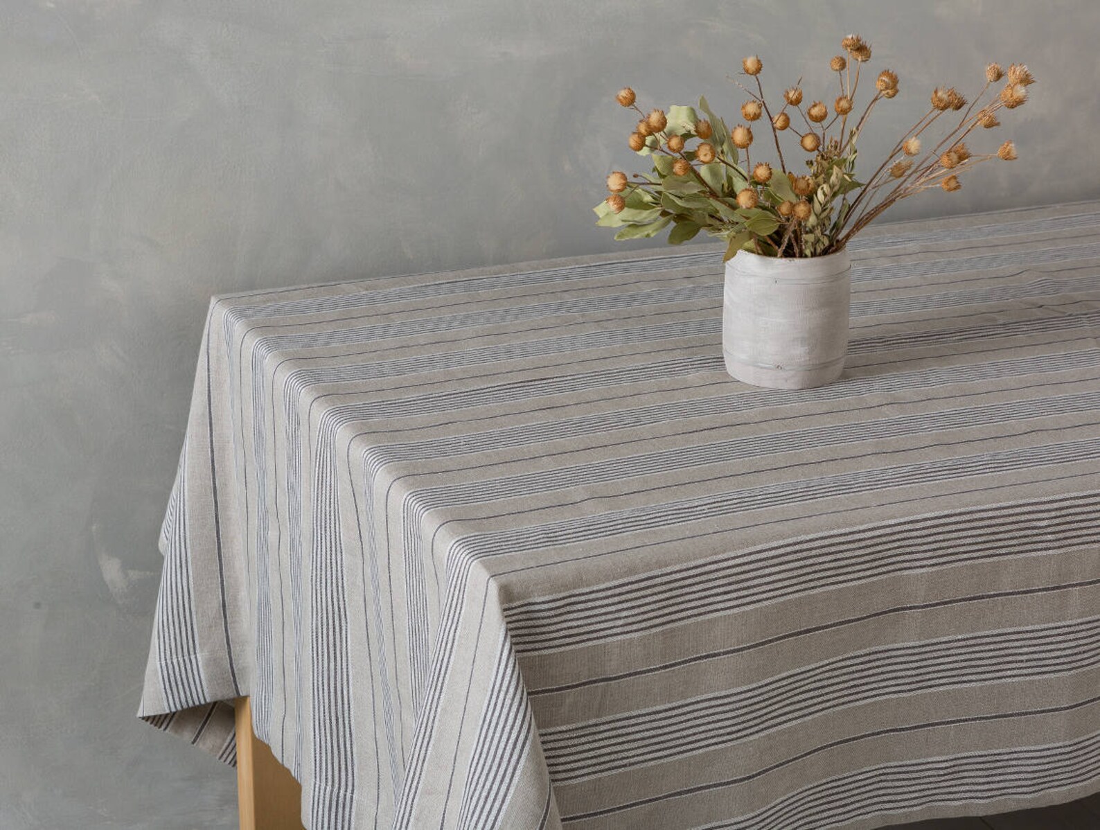 Linen Tablecloth-tablecloth-striped Linentable Linens-dining - Etsy