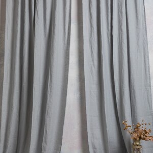 Linen Curtain Panel-linen Drape-washed Linen Drape in Ligth Grey Color ...
