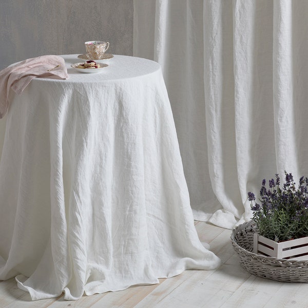 Round Linen Tablecloth - Etsy