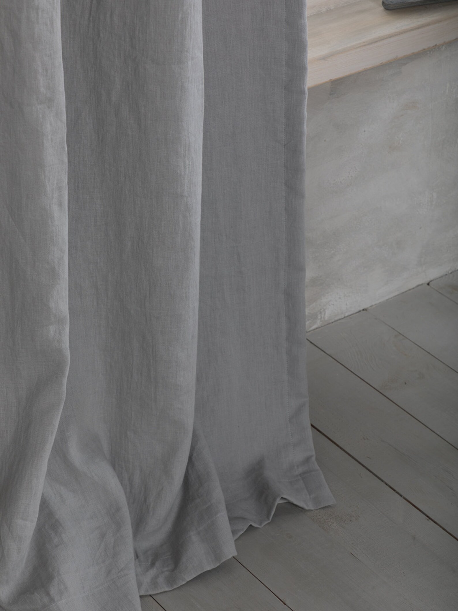 Linen Curtain-linen Panel in Light Grey With Hiddern Back - Etsy