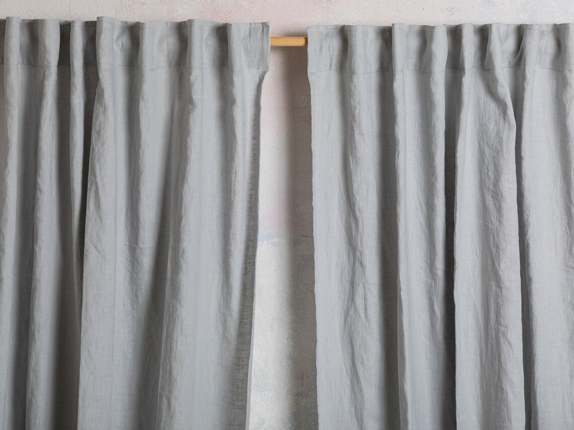 Linen Curtain Panel-linen Drape-washed Linen Drape in Ligth - Etsy