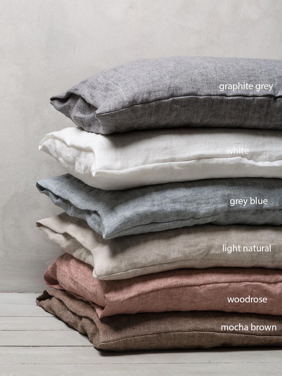 Linen Pillowcases-set of Two Stone Washed Linen Pillowcases- Linen ...