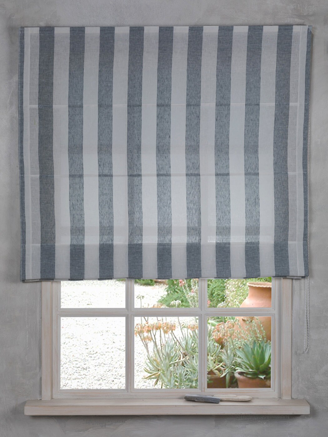 Linen Roman Blind Flat Linen Roman Shades in Grey Blue - Etsy