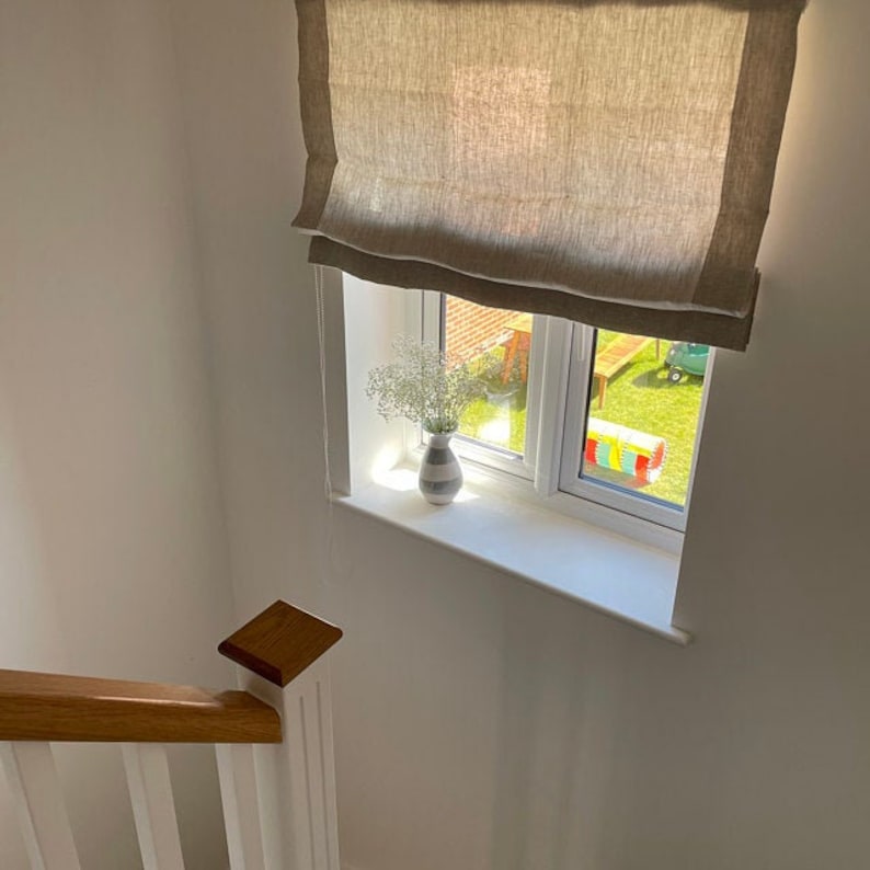 Linen Roman Blind Roman Blind-linen Roman Shade in Blue | Etsy